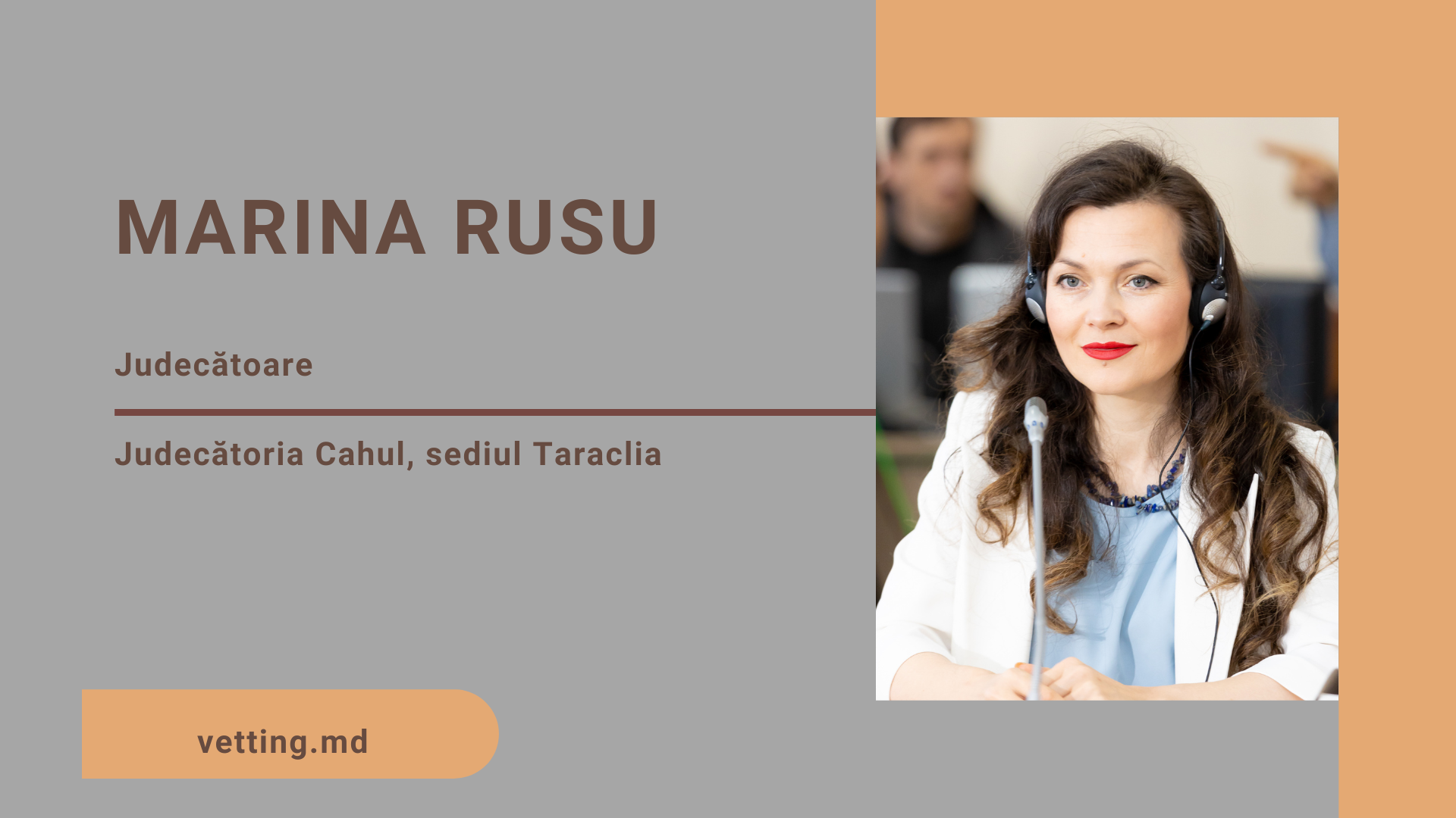 Audierea judecătoarei Marina Rusu - Comisia „Pre-Vetting”